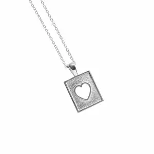 CIER Heart Frame Necklace - Silver