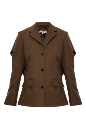 Loewe Wool Blazer With Decorative Back - Brown