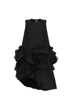 Comme Des Garçons Wool Dress With Ruffles