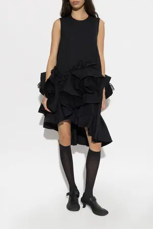 Comme Des Garçons Wool Dress With Ruffles