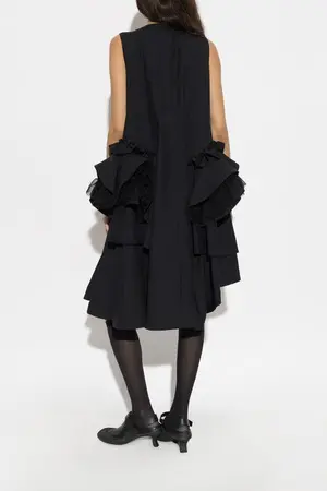 Comme Des Garçons Wool Dress With Ruffles