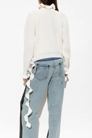 Blumarine Wool Sweater With Ruffles
