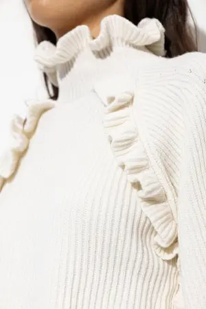 Blumarine Wool Sweater With Ruffles