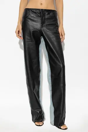 Christopher Esber Jeans With Leather Front - Black