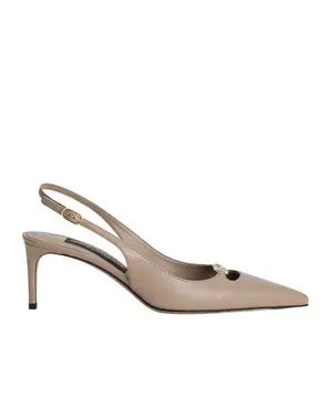 Dolce & Gabbana Dolce Gabbana Lollo Logo Plaque Slingback Pumps