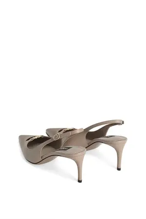 Dolce & Gabbana Dolce Gabbana Lollo Logo Plaque Slingback Pumps