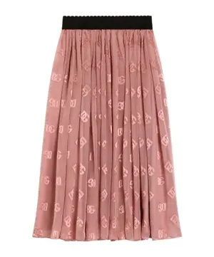 Dolce & Gabbana Embroidered-logo Maxi Skirt - Pink