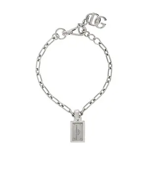 Dolce & Gabbana Dolce Gabbana Logo Charm Bracelet - Gray