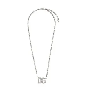 Dolce & Gabbana Logo-charm Chain-link Necklace - Gray