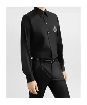 Dolce & Gabbana Dolce Gabbana Heraldic Patch Long-sleeved Shirt