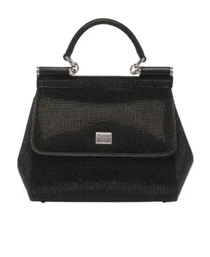 Dolce & Gabbana Dolce Gabbana Embellished Sicily Handbag - Black