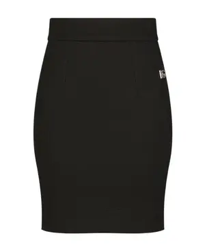 Dolce & Gabbana Logo-plaque High-waisted Miniskirt - Black
