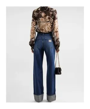 Dolce & Gabbana Dolce Gabbana Logo Plaque Turn-up Hem Jeans