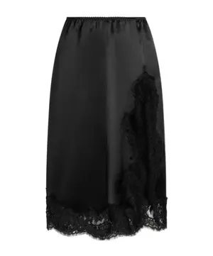 Dolce & Gabbana Dolce Gabbana A-line Satin Midi Skirt - Black