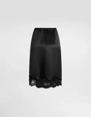 Dolce & Gabbana Dolce Gabbana A-line Satin Midi Skirt