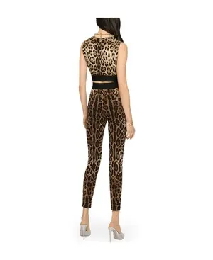 Dolce & Gabbana Dolce Gabbana High-waist Leopard-printed Slim-cut Leggings
