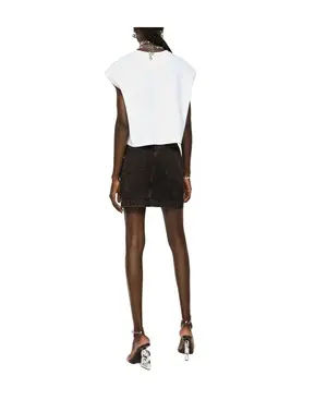 Dolce & Gabbana Dolce Gabbana Logo Patch Washed Denim Mini Skirt