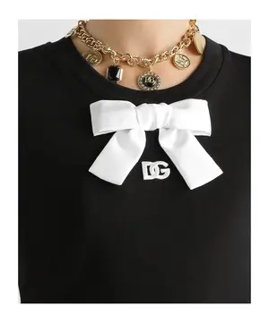 Dolce & Gabbana Dolce Gabbana Bow Detailed Jersey T-shirt