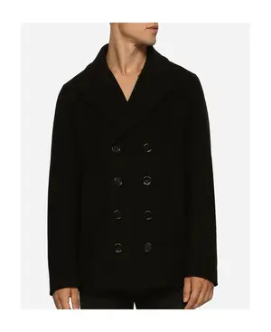 Dolce & Gabbana Dolce Gabbana Branded Tag Double-breasted Pea Coat