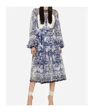 Dolce & Gabbana Majolica-print Silk Midi Dress