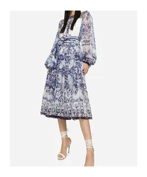 Dolce & Gabbana Majolica-print Silk Midi Dress