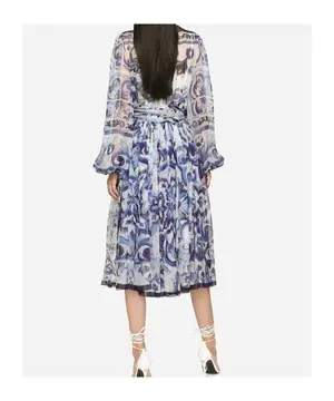 Dolce & Gabbana Majolica-print Silk Midi Dress