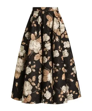 Dolce & Gabbana Dolce Gabbana Rose Printed Pleated Midi Skirt - Multi-color