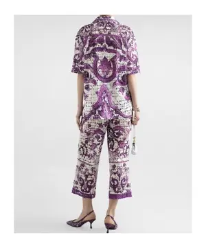 Dolce & Gabbana Dolce Gabbana Majolica-printed Crochet Lace Shirt