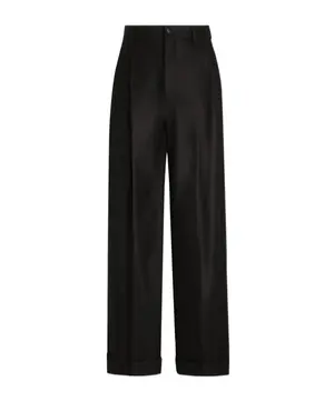 Dolce & Gabbana Pleated-front Wool Trousers - Black