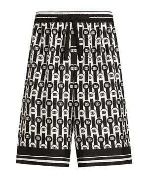 Dolce & Gabbana Logo-print Patterned Shorts - Black
