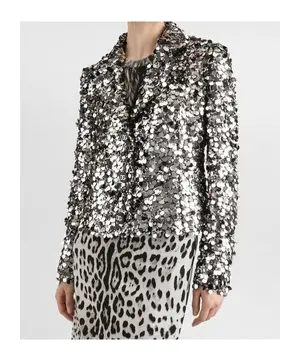 Dolce & Gabbana Dolce Gabbana Single-breasted Sequin Embellished Blazer