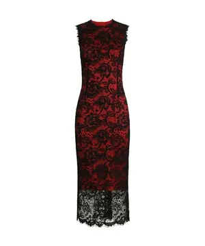 Dolce & Gabbana Floral-lace Midi Dress - Black