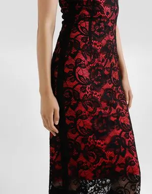 Dolce & Gabbana Floral-lace Midi Dress