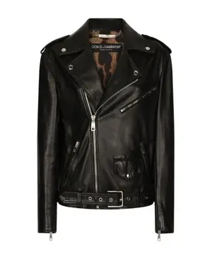 Dolce & Gabbana Dolce Gabbana Zipped Biker Jacket - Black