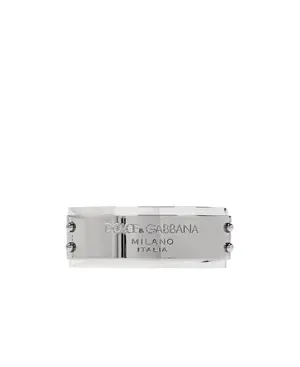 Dolce & Gabbana Dolce Gabbana Logo Engraved Bracelet - Gray