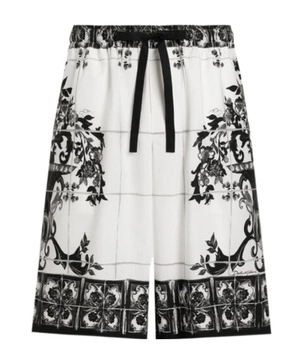 Dolce & Gabbana Dolce Gabbana Majolica-printed Poplin Shorts - Multicolor