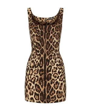 Dolce & Gabbana Leopard Print Minidress - Black