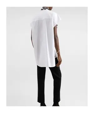 Dolce & Gabbana Dolce Gabbana Lace Appliqués Oversized Poplin Shirt