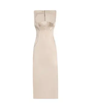 Dolce & Gabbana Dolce Gabbana Stretch Satin Calf-length Sheath Dress