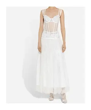 Dolce & Gabbana Corset-detailing Tulle Midi Dress