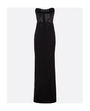 Dolce & Gabbana Dolce Gabbana Denuded Shoulders Lace Dress