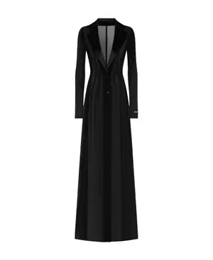 Dolce & Gabbana Dolce Gabbana Chiffon Duster Coat - Black