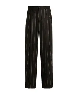 Dolce & Gabbana Dolce Gabbana Pinstriped Flannel Trousers - Black