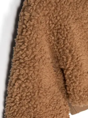 Dolce & Gabbana Logo-plaque Shearling Bomber Jacket