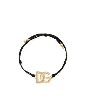 Dolce & Gabbana Dg Logo Charm Cord Bracelet