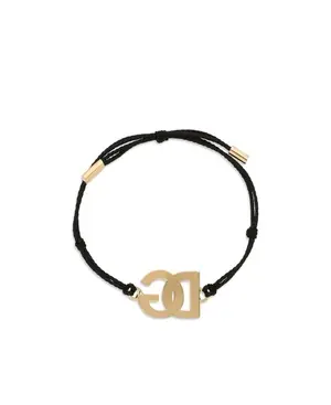 Dolce & Gabbana Dg Logo Charm Cord Bracelet