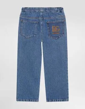 Dolce & Gabbana Logo-embroidered Elastic-waist Jeans