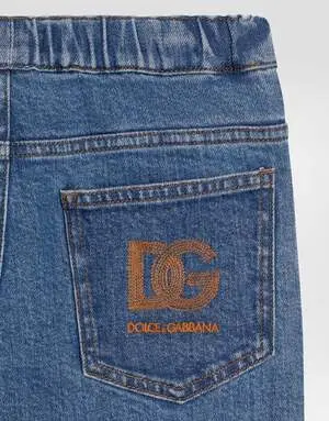 Dolce & Gabbana Logo-embroidered Elastic-waist Jeans
