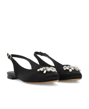Dolce & Gabbana Crystal-embellished Slingback Ballerina Shoes