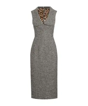 Dolce & Gabbana Houndstooth Sleeveless Midi Dress - Multi-color